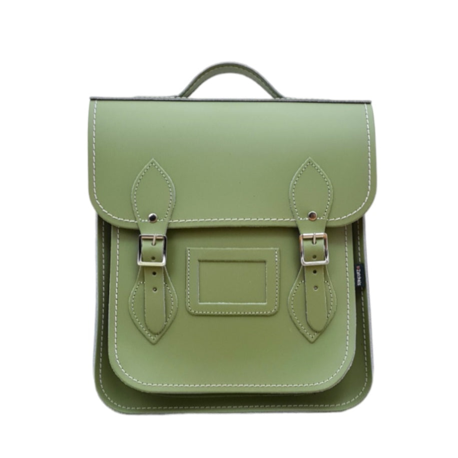 Zatchels Sage Green Handmade Leather City Backpack | 2 Sizes