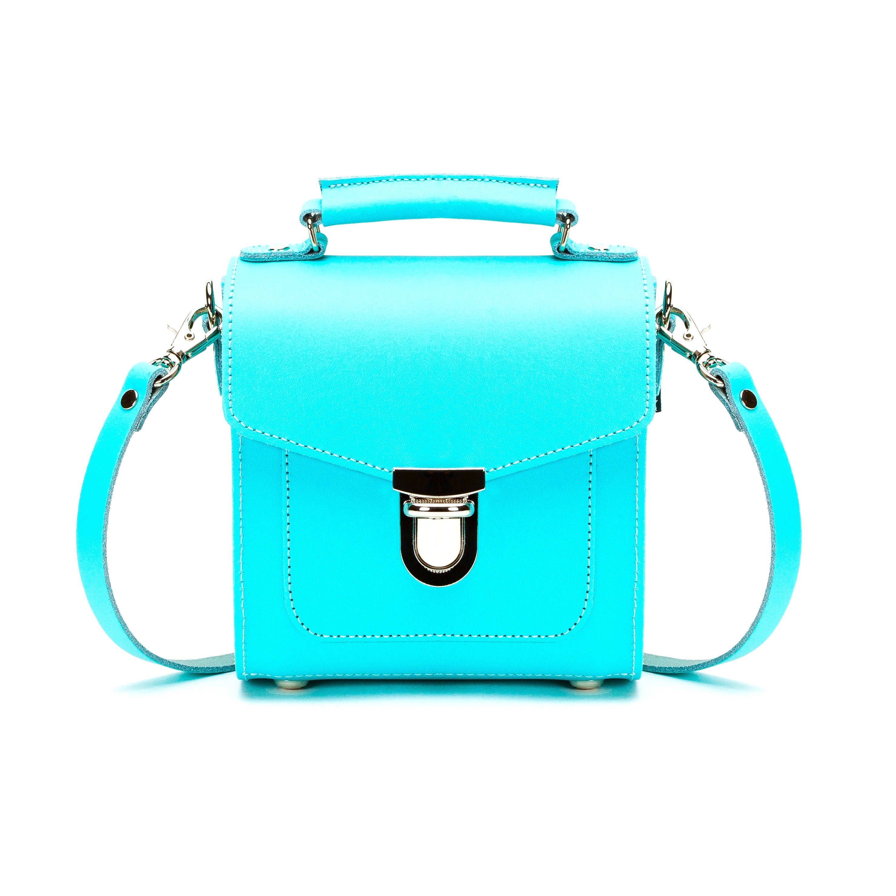 Limpet Shell Blue Leather Sugarcube bag by Zatchels | BUY ONLINE