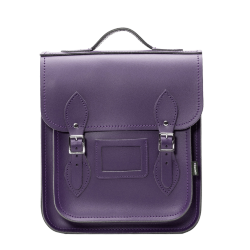 Zatchels Purple Handmade Leather City Backpack | 2 Sizes