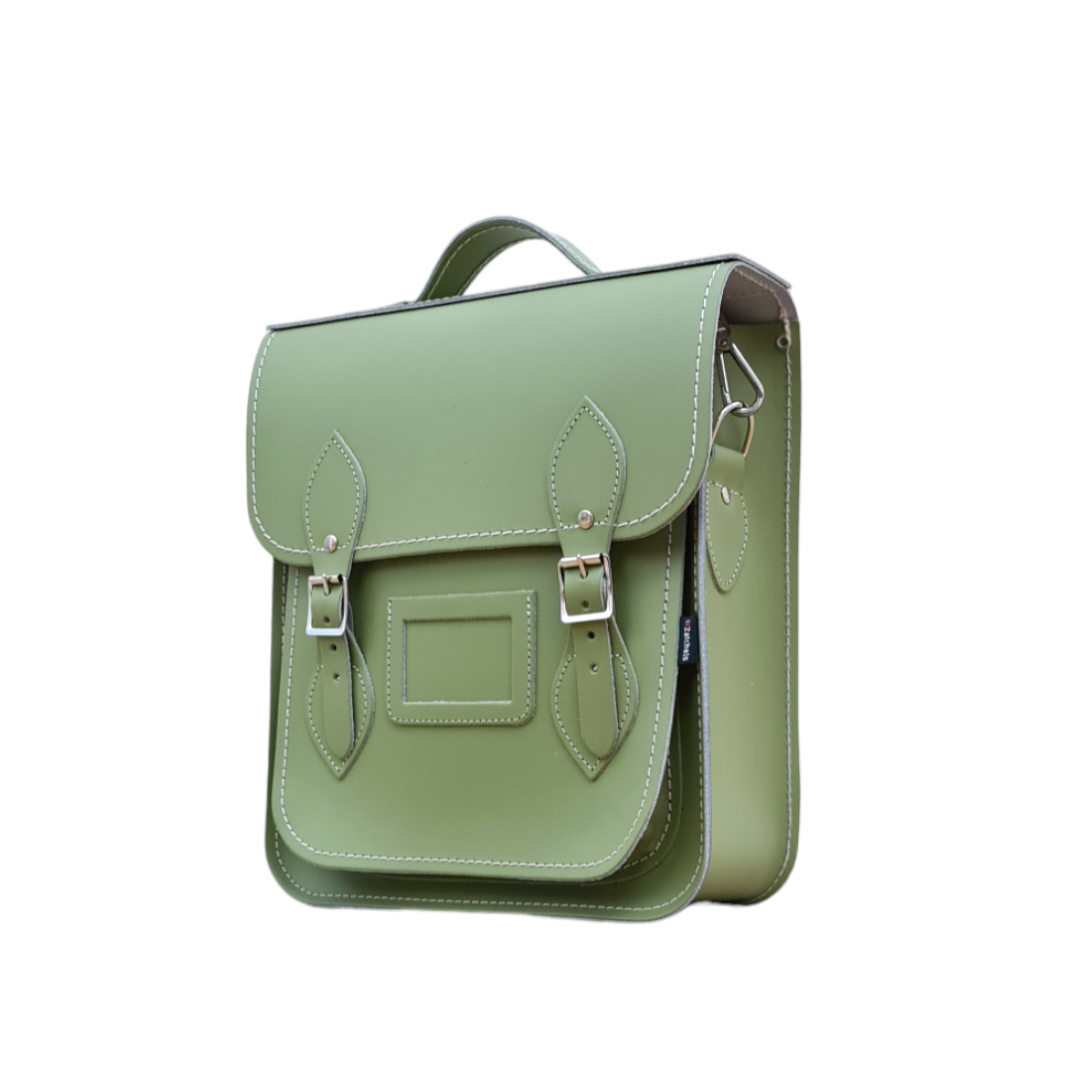 Zatchels Sage Green Handmade Leather City Backpack | 2 Sizes