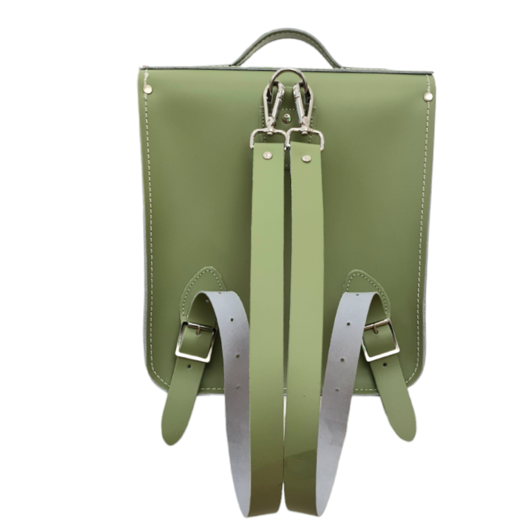 Zatchels Sage Green Handmade Leather City Backpack | 2 Sizes