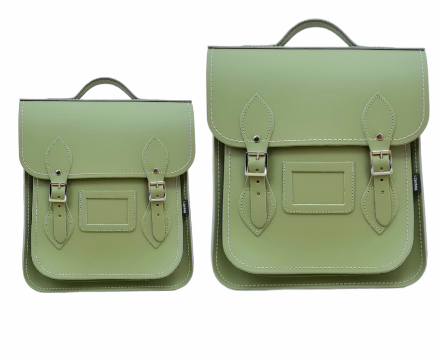 Zatchels Sage Green Handmade Leather City Backpack | 2 Sizes