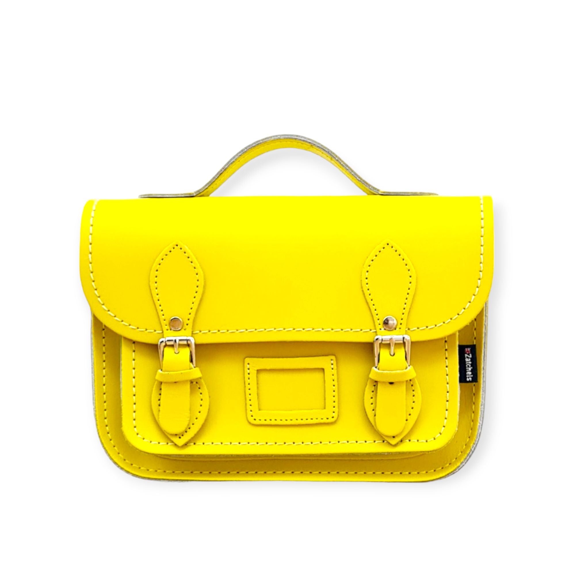 Pastel Daffodil Yellow Leather Midi Satchel | Zatchels