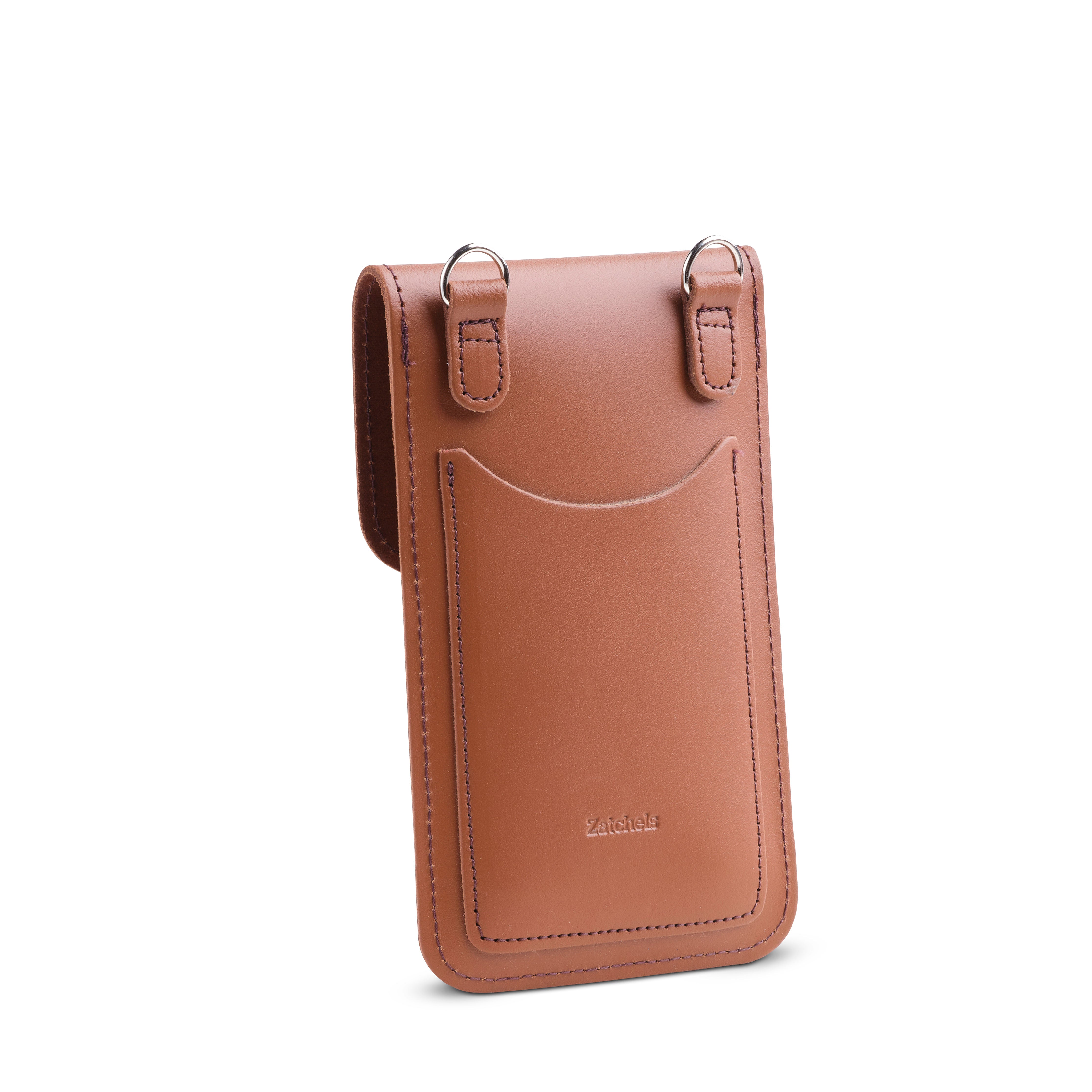 Handmade Leather Mobile Phone Pouch Plus - Chestnut – Zatchels