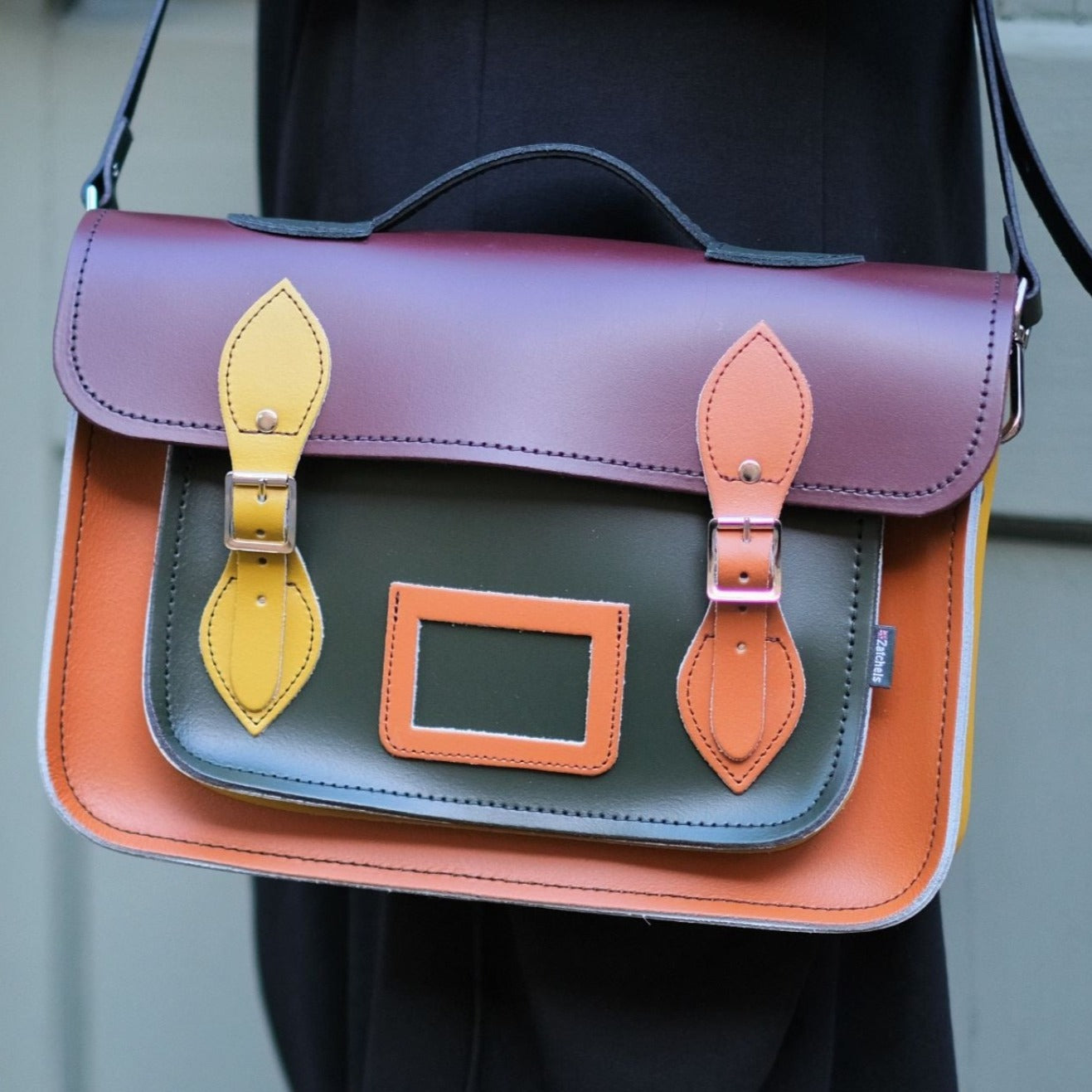 Zatchels Autumnal Kaleidoscope Leather Satchel | 3 Sizes