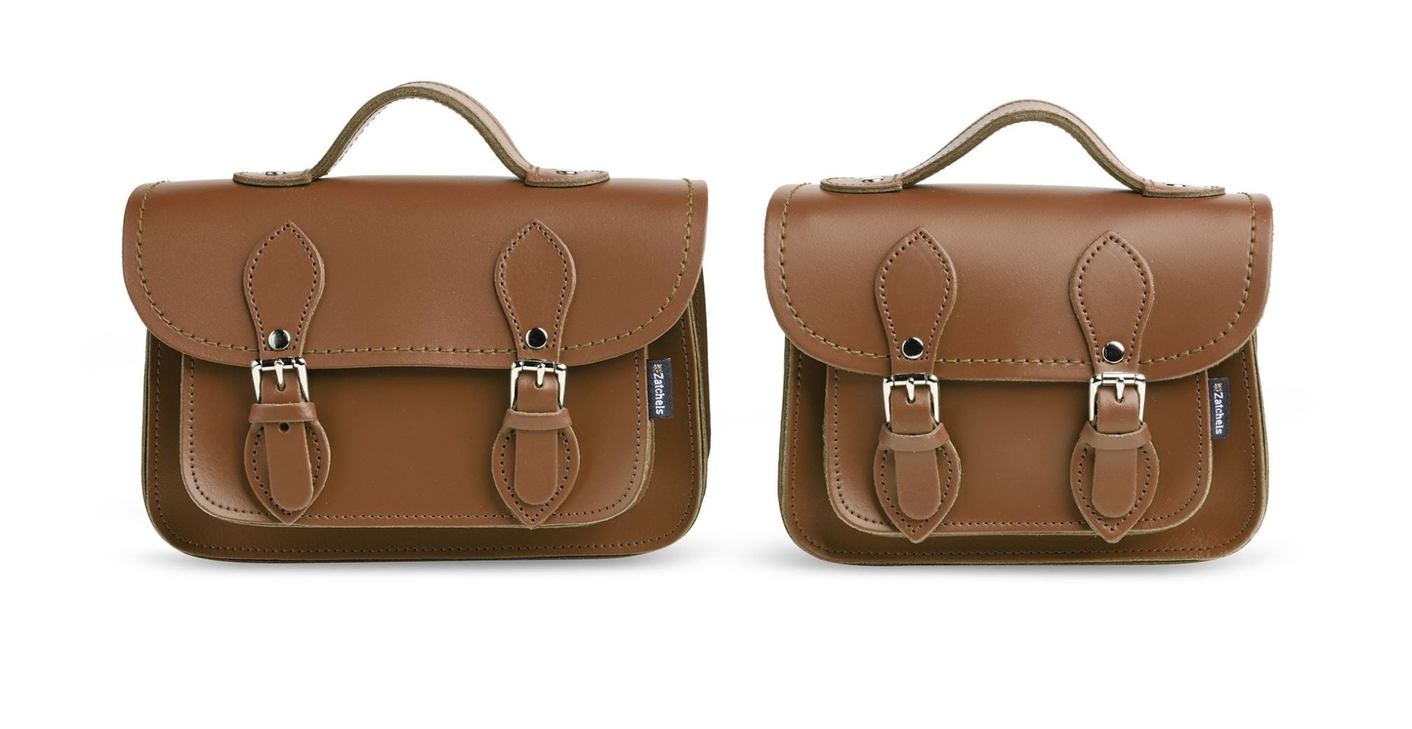 Zatchels Chestnut Leather Micro Satchel | Made In The UK
