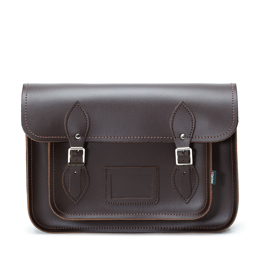Zatchels Dark Brown Handmade Leather Satchel | 13''