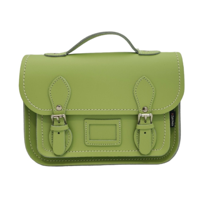 Grass Green Leather Midi Satchel | Zatchels