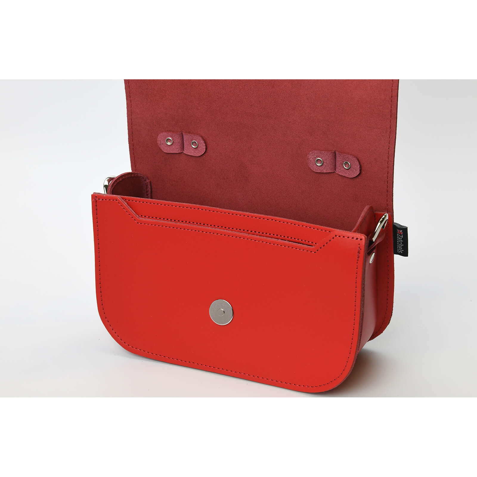 Zatchels Aura Handmade Leather Handbag - Pillar Box Red