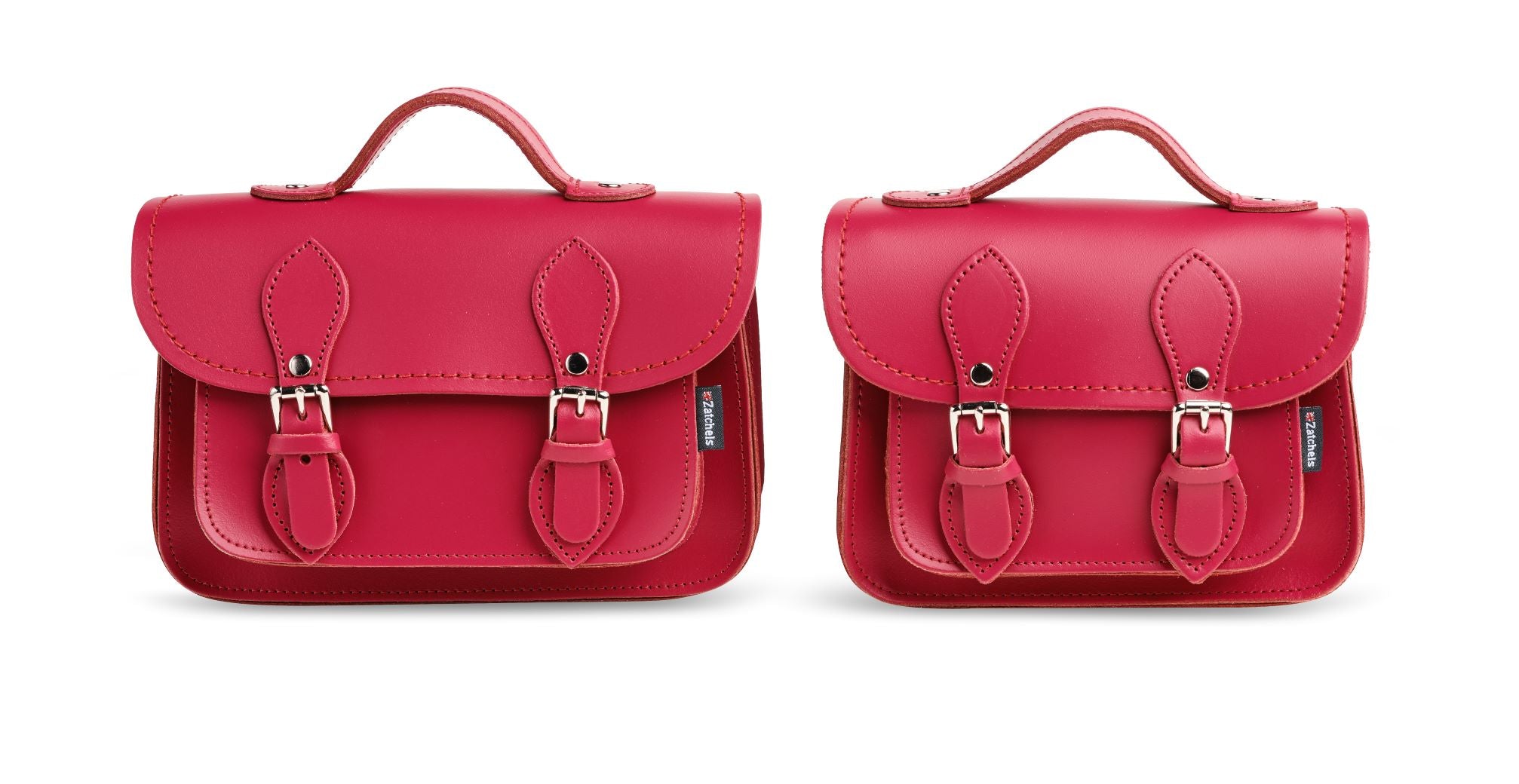 Zatchels Magenta Pink Leather Micro Satchel | 18cm/7in