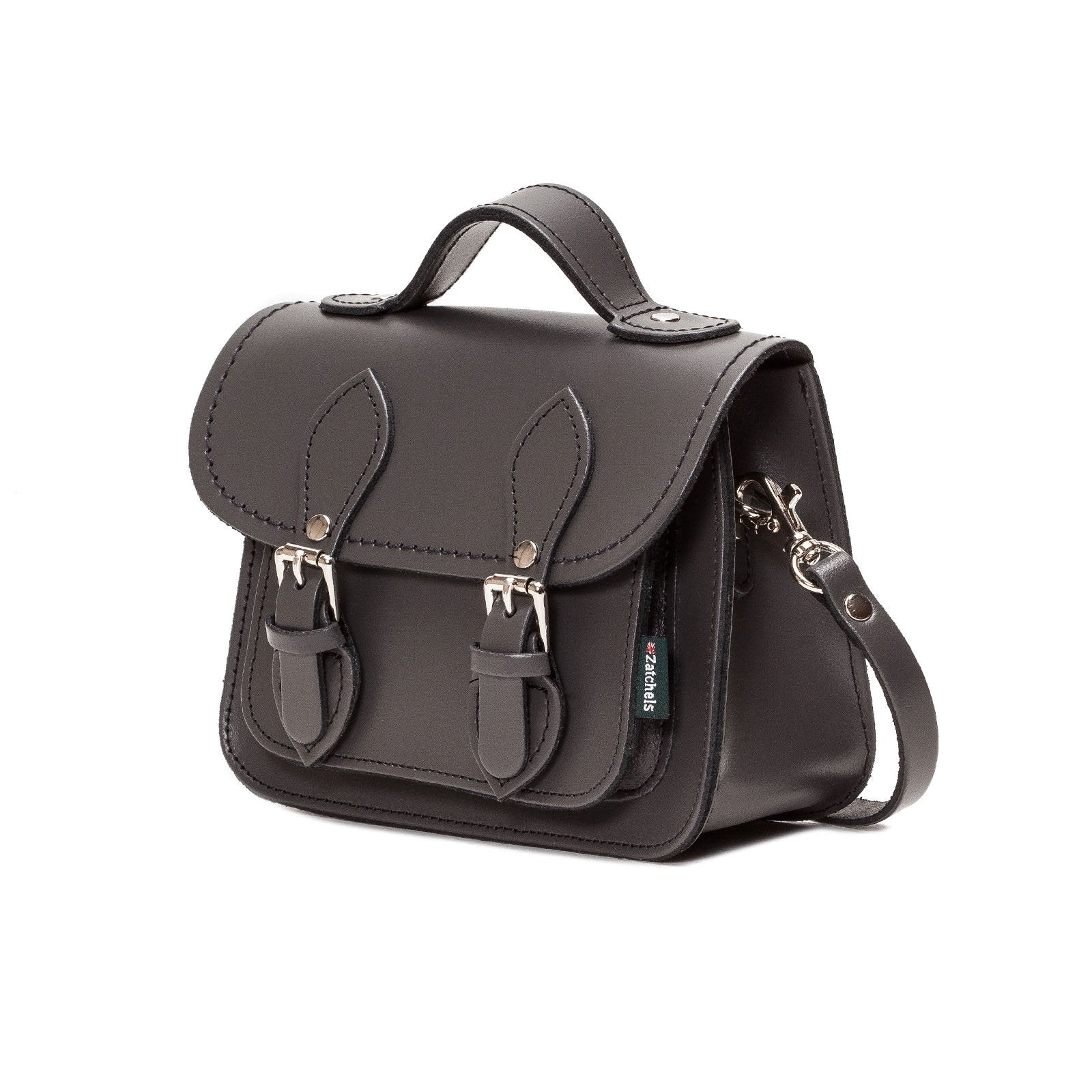 Graphite Leather MICRO Satchel by Zatchels‰ã¢ | 18cm/7in | BUY ONLINE