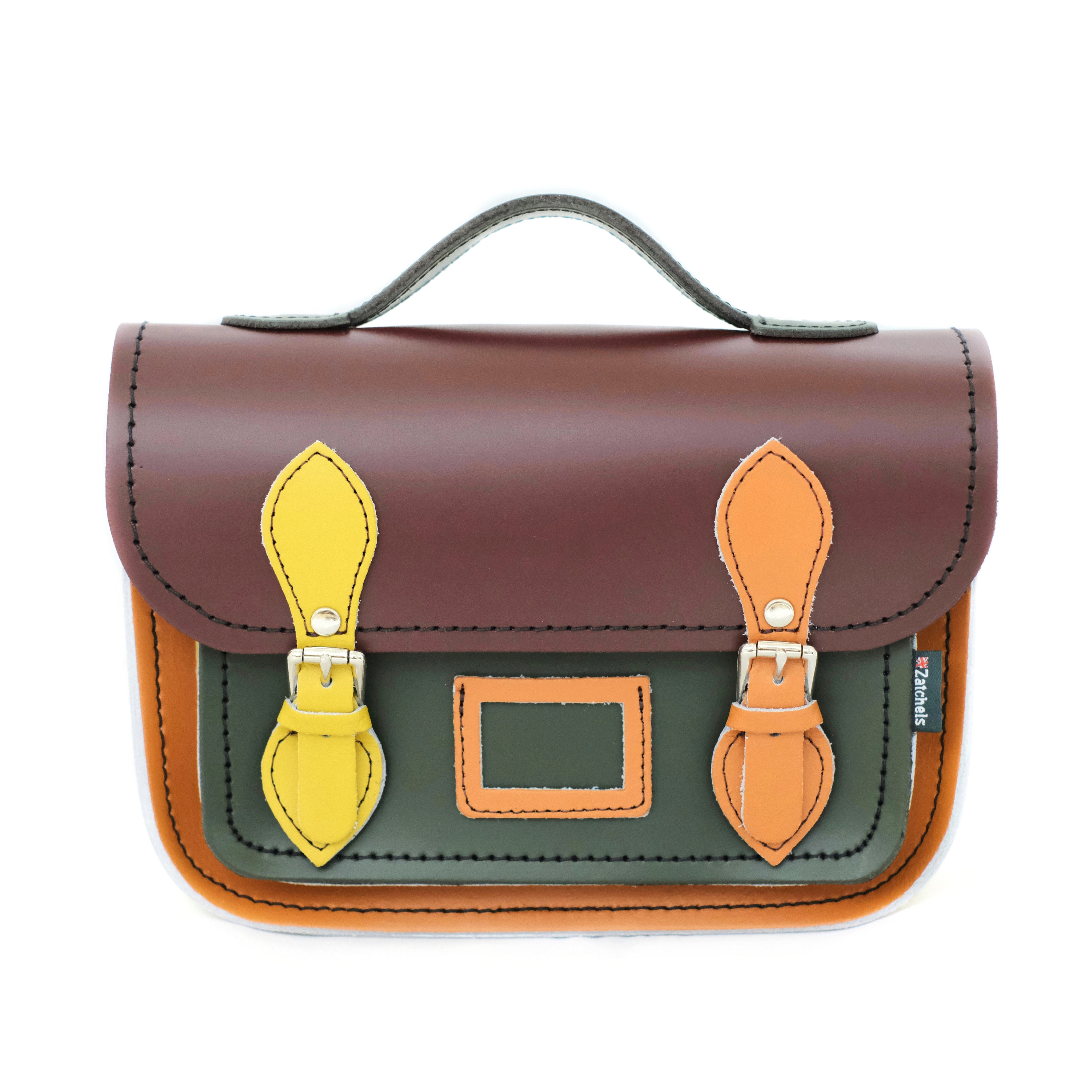 Autumnal Kaleidoscope Leather Midi Satchel | Zatchels