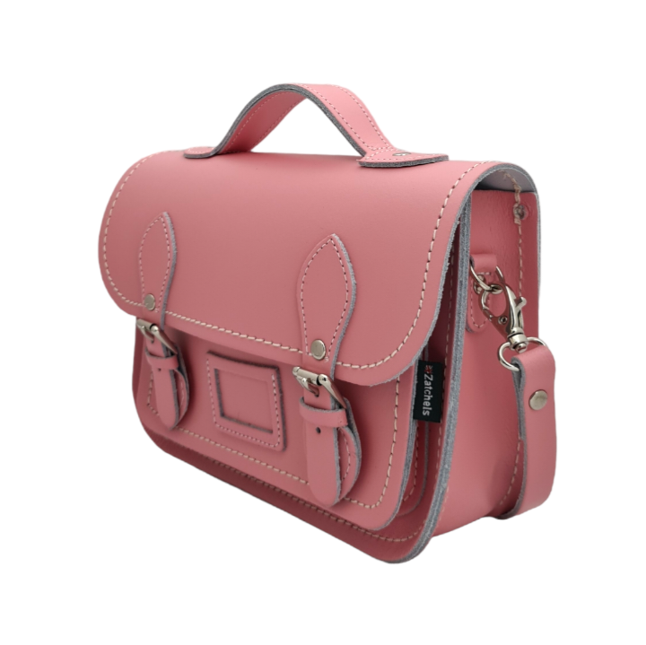 Pastel Pink Leather Midi Satchel | Zatchels